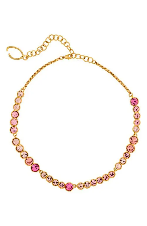 Oscar De La Renta Cascade Rhinestone Necklace - Rose