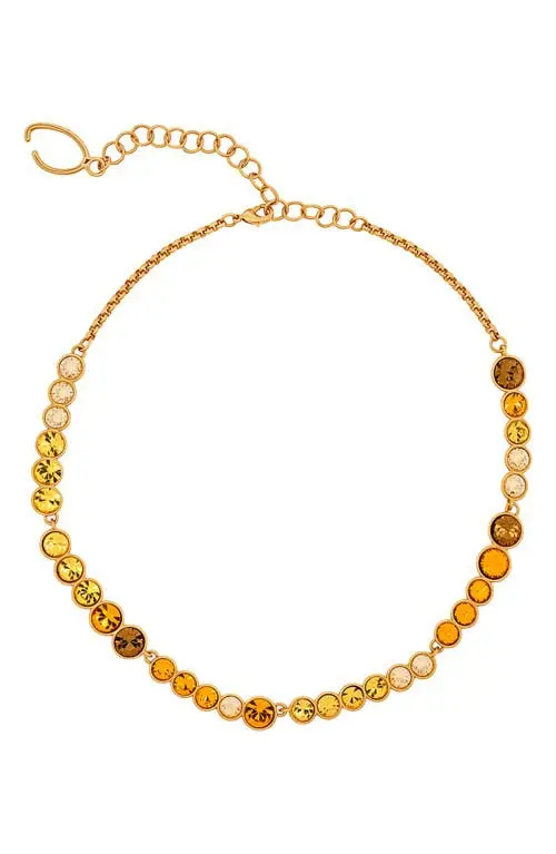 Oscar De La Renta Cascade Rhinestone Necklace - Topaz