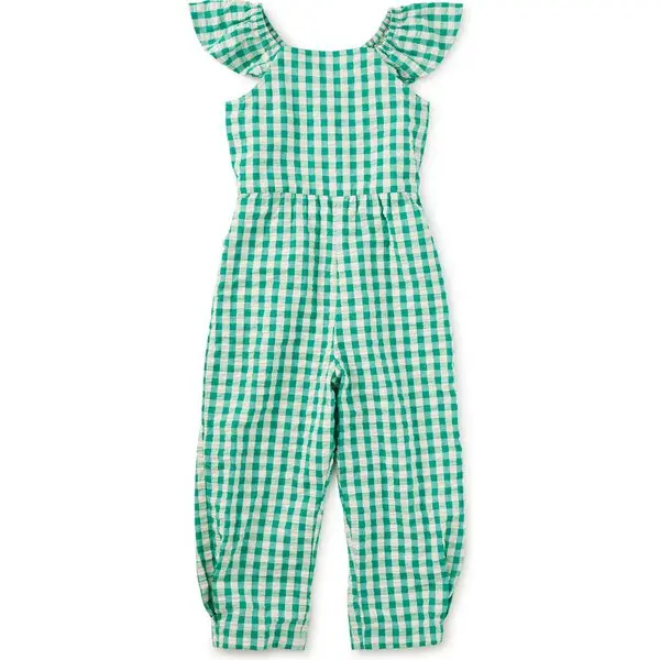 TEA COLLECTION Flutter Strap Jumpsuit - Garden Party Check