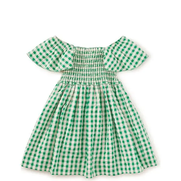 TEA COLLECTION Flutter Sleeve Smocked Dress - Garden Party Check