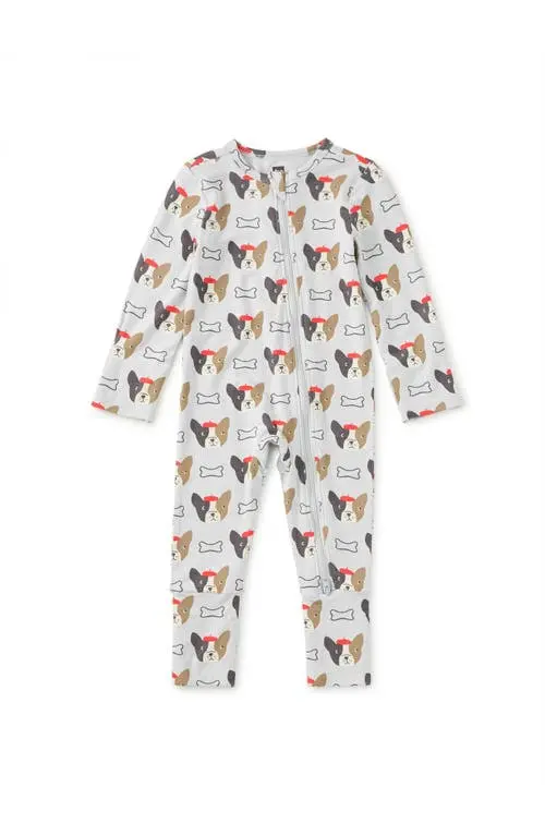 TEA COLLECTION Footed Baby Romper - French Bull Dog