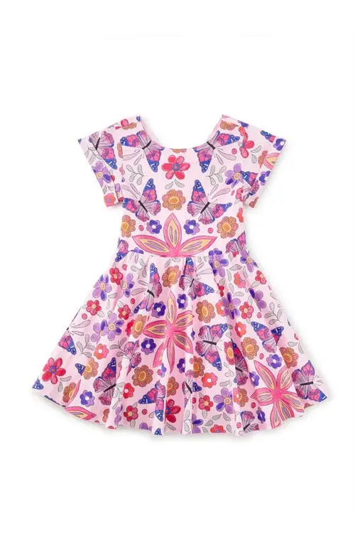 TEA COLLECTION Button Back Skirted Dress - Butterfly Tile
