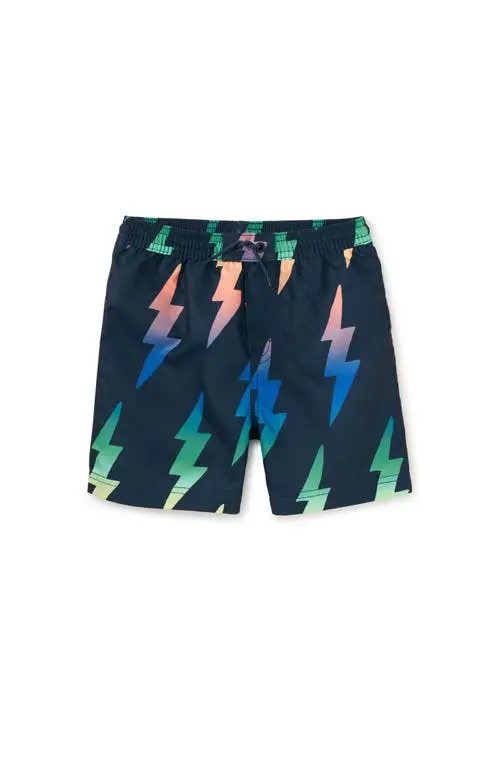 TEA COLLECTION Mid-length Swim Trunks - Rainbow Lightning Bolt
