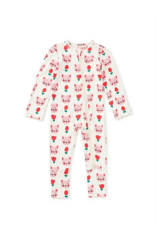 TEA COLLECTION Footed Baby Romper - Pretty Kitty