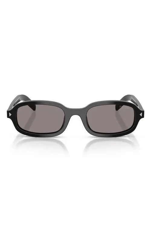 Prada 50mm Oval Sunglasses - Black/grey