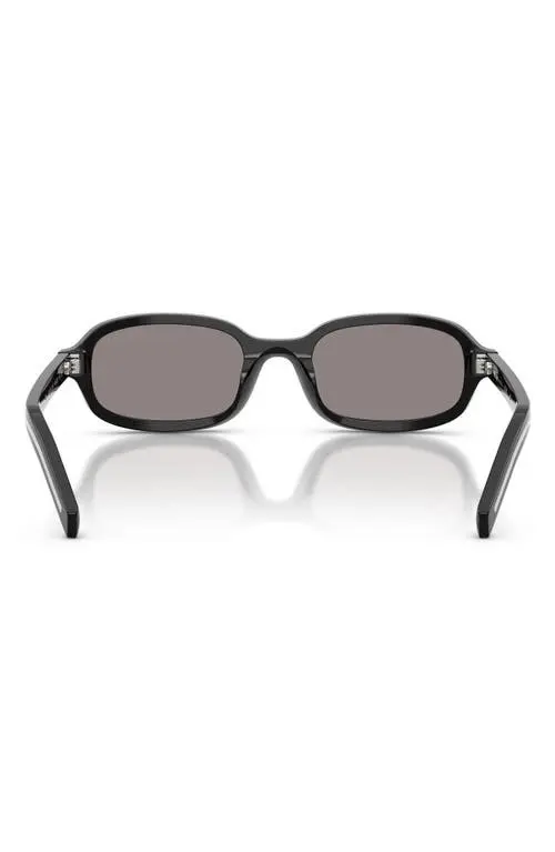 Prada 50mm Oval Sunglasses - Black/grey