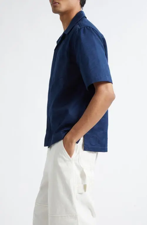 Casablanca Monogram Cotton Poplin Camp Shirt