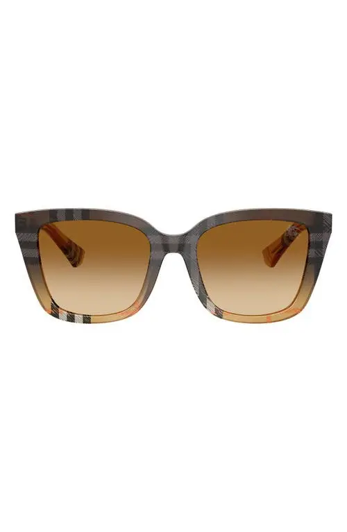 Burberry 52mm Gradient Square Sunglasses - Check Gradient Sand/brown
