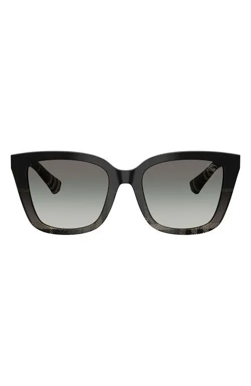 Burberry 52mm Gradient Square Sunglasses - Check Grey Gradient/grey