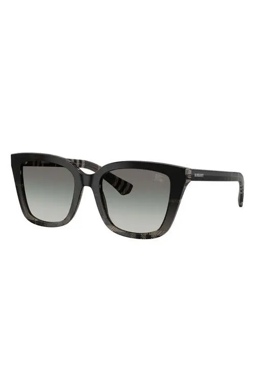 Burberry 52mm Gradient Square Sunglasses - Check Grey Gradient/grey