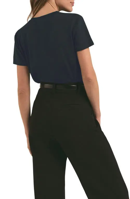 FAVORITE DAUGHTER Collegiate Logo Crop Graphic T-shirt - Navy