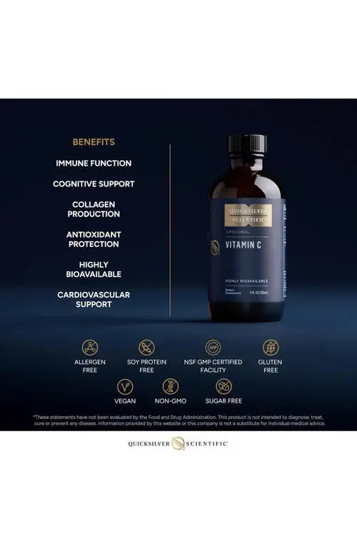QUICKSILVER SCIENTIFIC Liposomal Vitamin C Liquid Immune Support Supplement - None