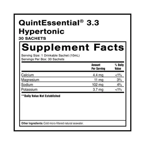 QUICKSILVER SCIENTIFIC Quintessential Hypertonic Filtered Sea Water Hydration Sachets