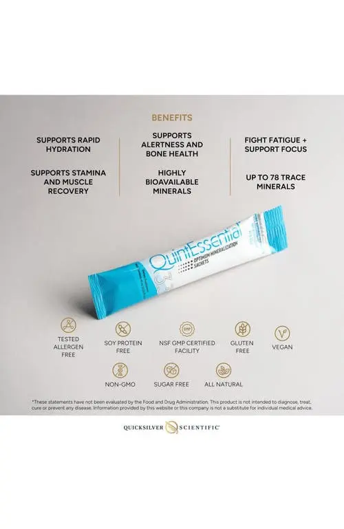 QUICKSILVER SCIENTIFIC Quintessential Hypertonic Filtered Sea Water Hydration Sachets