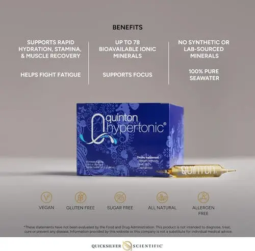 QUICKSILVER SCIENTIFIC Original Quinton Hypertonic Sea Water Liquid Supplement