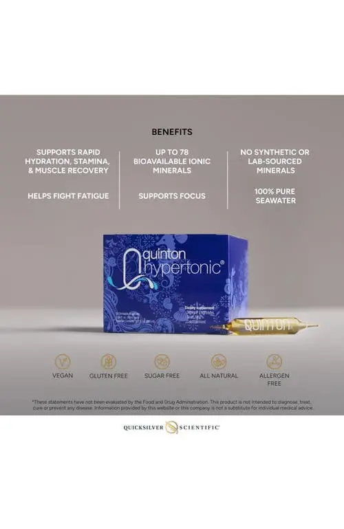 QUICKSILVER SCIENTIFIC Original Quinton Hypertonic Sea Water Liquid Supplement