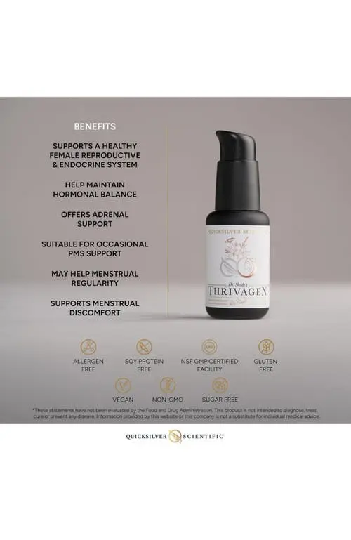 QUICKSILVER SCIENTIFIC Thrivagen Adaptogenic Shatavari And Maca Root Supplement