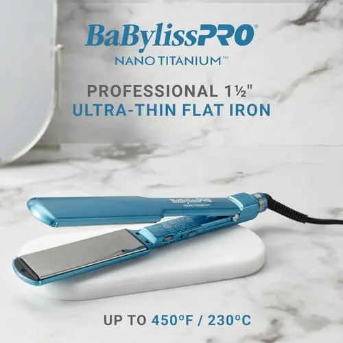 BABYLISSPRO Nano Titanium 1½" Ultra-thin Flat Iron - Blue