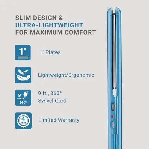 BABYLISSPRO Nano Titanium 1" Ultra-thin Flat Iron - Blue