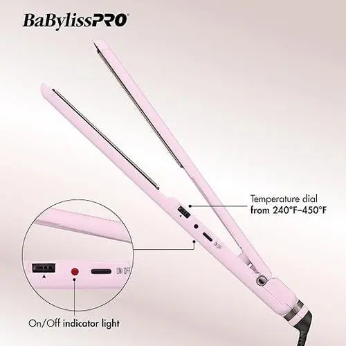 BABYLISSPRO Nano Titanium Limited Edition 1" Ultra-thin Flat Iron - Pink
