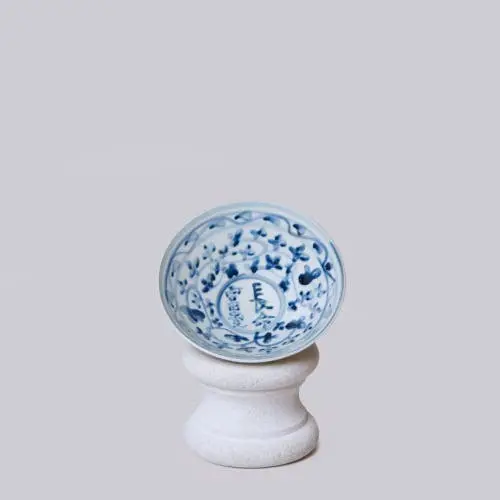 COBALT GUILD Small Porcelain Character Conical Bowl - Blue And White