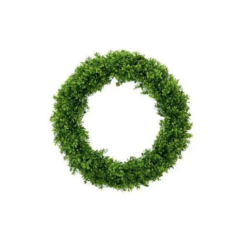 NEARLY NATURAL 20-in Artificial Boxwood Wreath - Green
