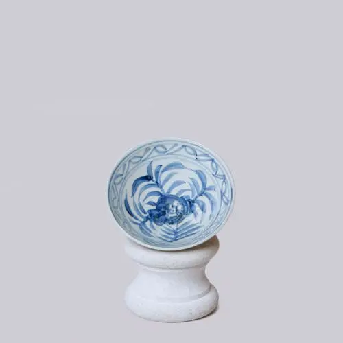 COBALT GUILD Porcelain Floral Conical Bowl - Blue And White