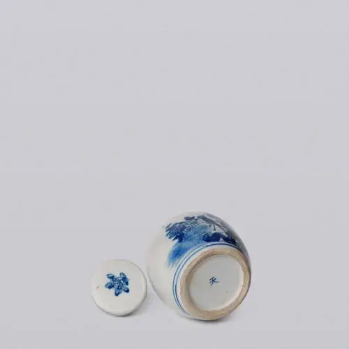 COBALT GUILD Porcelain Mini Bird And Flower Round Jar