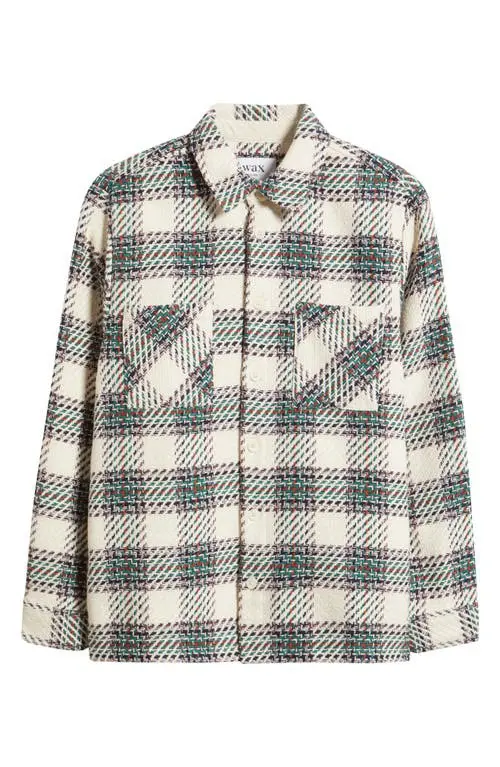 WAX LONDON Whiting Plaid Overshirt - Ecru/green