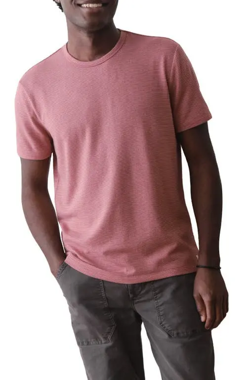 Marine Layer Signature Jacquard Crewneck T-shirt - Withered Rose