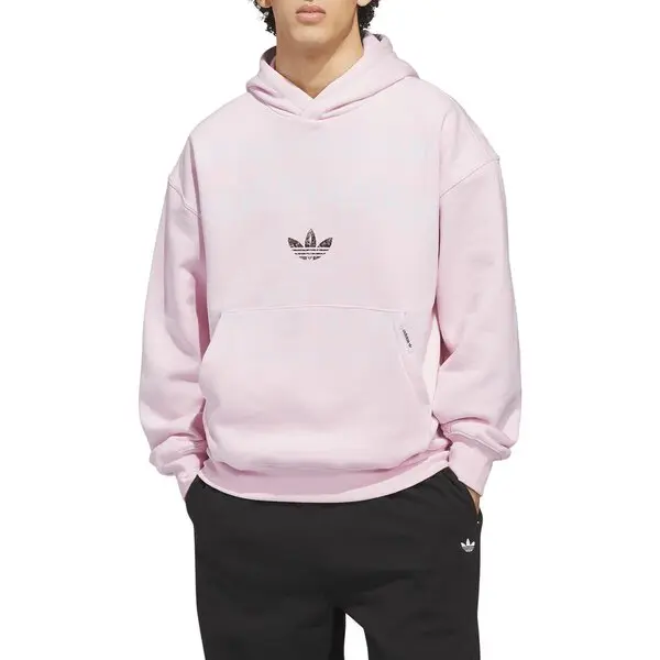 Adidas Shoemaker Loose Fit Graphic Hoodie - Clear Pink