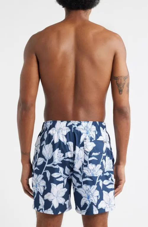 VINTAGE SUMMER Floral Stretch Volley Swim Trunks