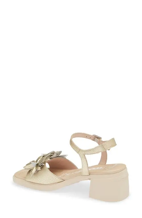 WONDERS Flower Ankle Strap Slide Sandal - Max Platino