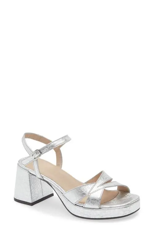 WONDERS Ankle Strap Platform Sandal - Perl Plata