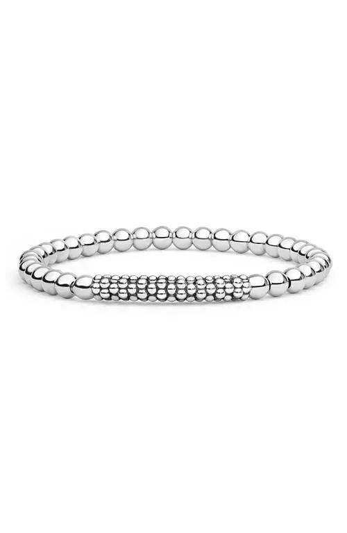 Lagos Signature Caviar Bar Stretch Bracelet - Silver