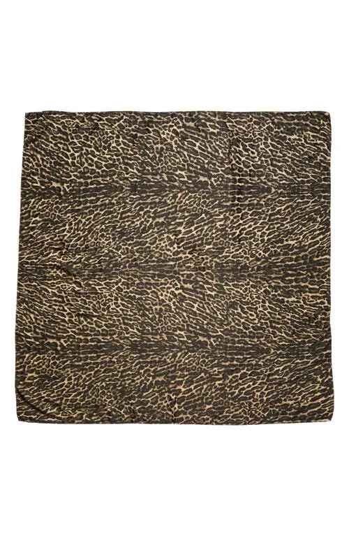 Saint Laurent Leopard Print Silk & Cashmere Square Scarf