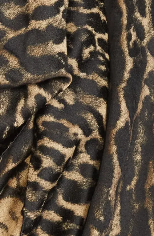 Saint Laurent Leopard Print Silk & Cashmere Square Scarf