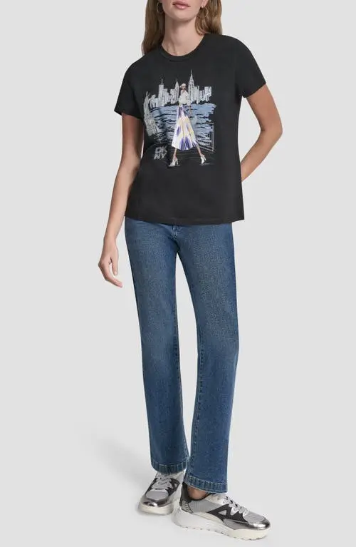 Dkny Crystal Embellished Graphic T-shirt