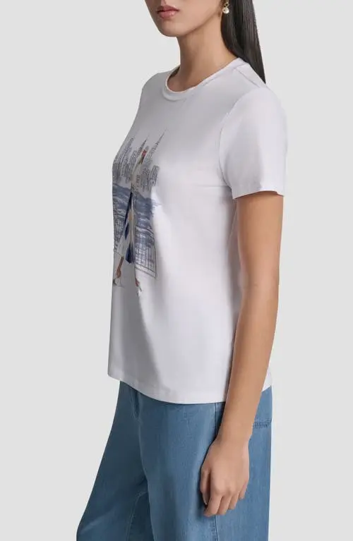 Dkny Crystal Embellished Graphic T-shirt