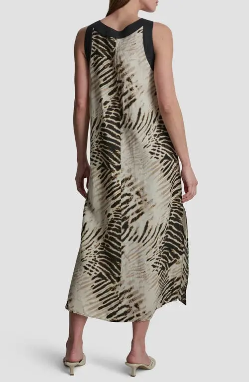 Dkny Printed Linen Midi Dress