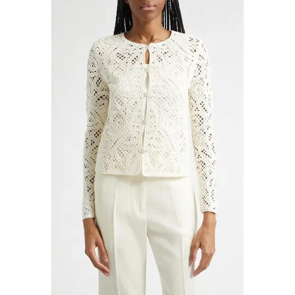 Emporio Armani Open Stitch Cotton Blend Cardigan