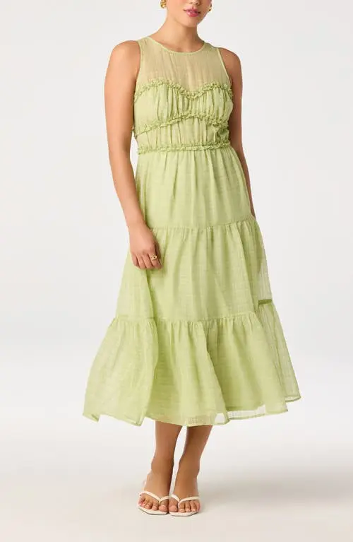 Astr The Label Adrianne Tiered Dress - Green