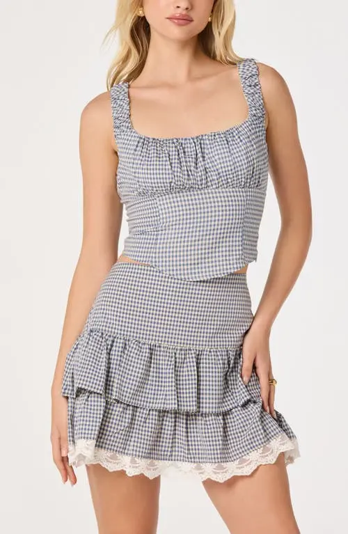 Astr The Label Penny Gingham Tank - Blue Gingham