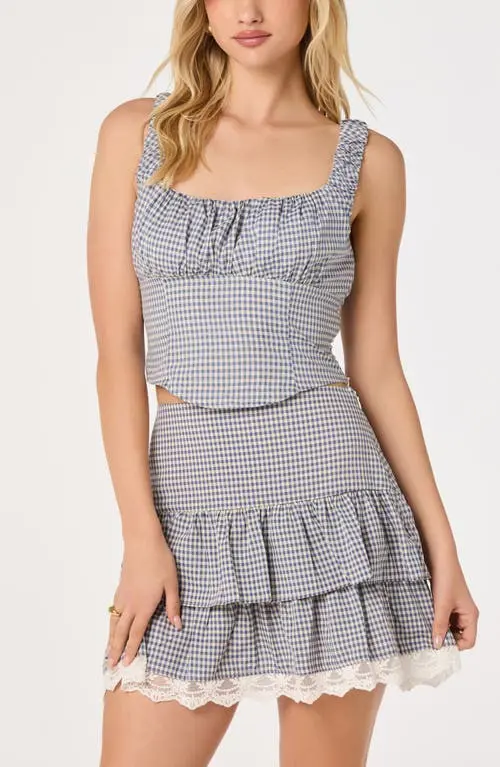 Astr The Label Penny Gingham Mini Skirt - Blue Gingham