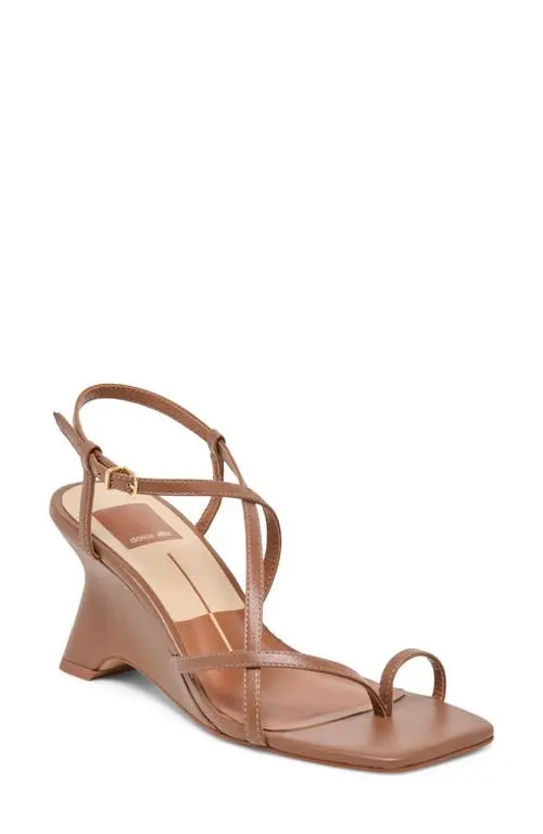 Dolce Vita Aylee Slingback Wedge Sandal - Cognac Leather