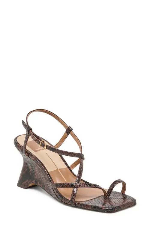 Dolce Vita Aylee Slingback Wedge Sandal - Java Embossed Leather