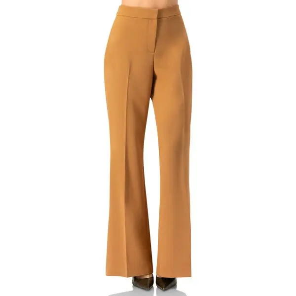 IVONNE Semi Flare Trousers - Camel
