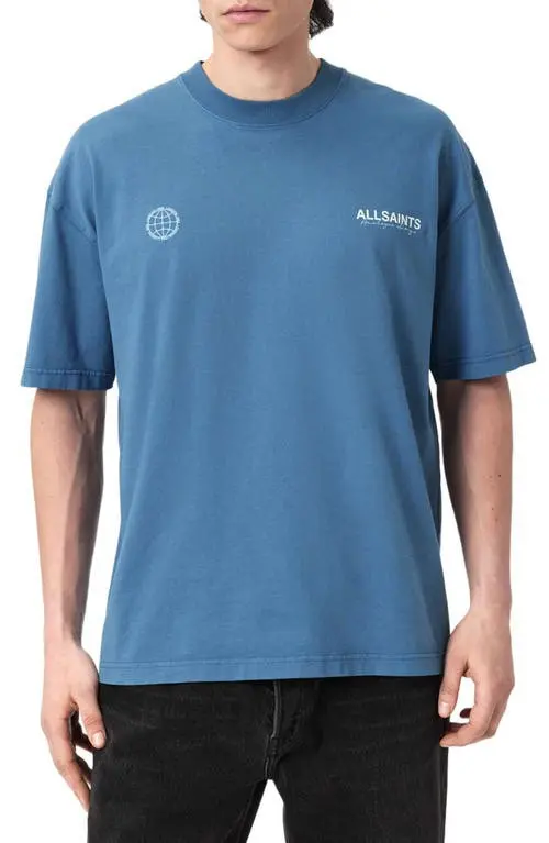 ALLSAINTS Emblem Cotton Graphic T-shirt - Bay Blue