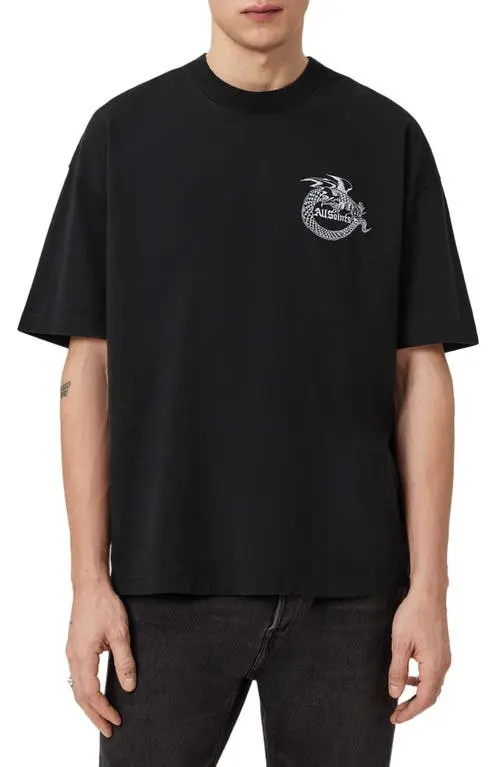 ALLSAINTS Terra Cotton Graphic T-shirt - Jet Black
