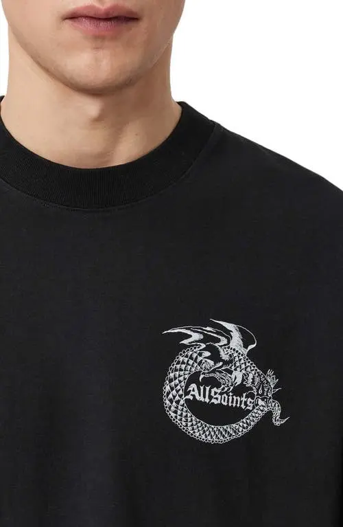 ALLSAINTS Terra Cotton Graphic T-shirt - Jet Black